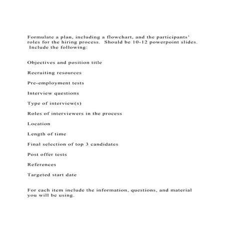 Formulate a plan, including a flowchart, and the participants’ r.docx