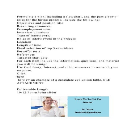 Formulate a plan, including a flowchart, and the participants’ roles.docx