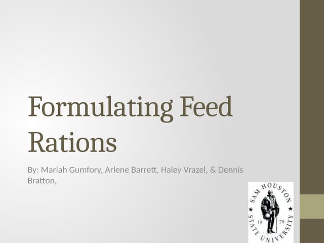 FEED FORMULATION (For Demonstration Purposes) | PPTX