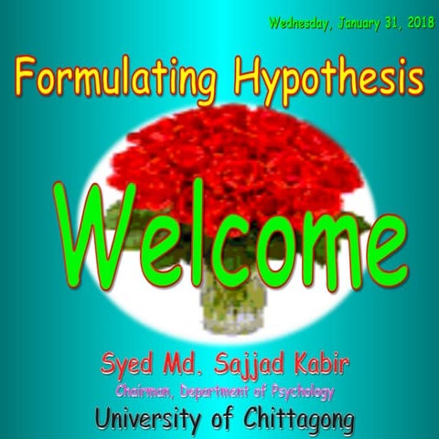 Formulating hypothesis | PPT