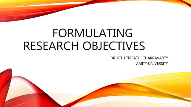 RESEARCH OBJECTIVES | PPTX