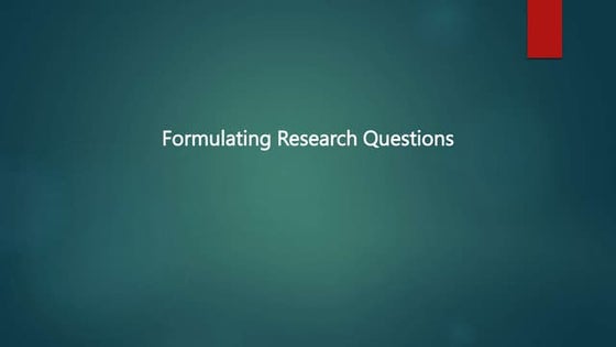 Research question presentation | PPT