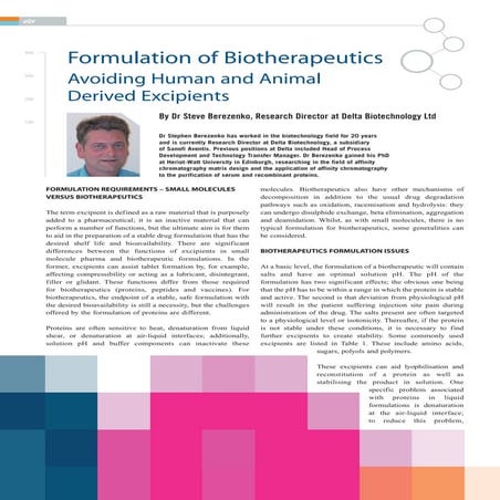 Formulation biotherapeutics | PDF