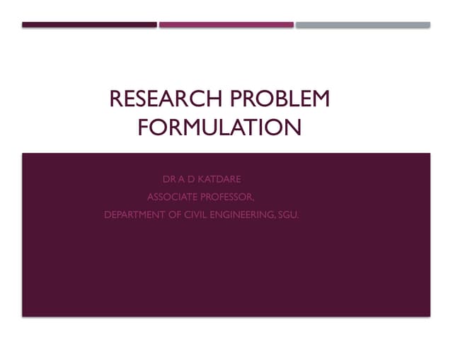Identification of research problem | PPTX