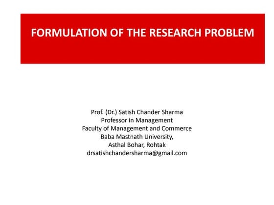 Research title & knowing the problem | PPT