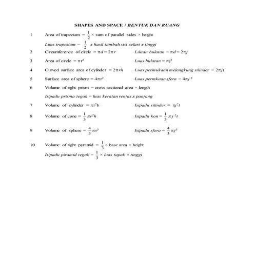 Formula ujian 1 matematik tingkatan 4 | DOCX