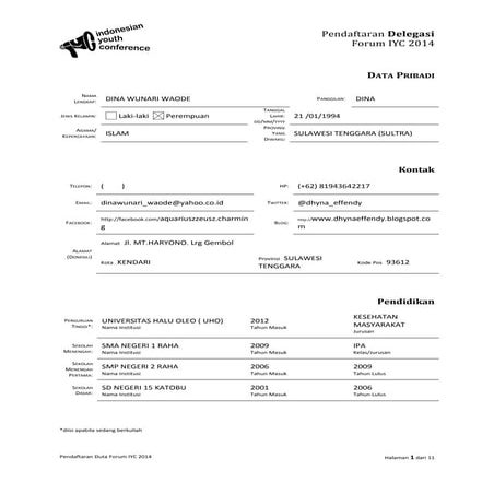 Formulir delegasi-forum-iyc-2014 | DOC