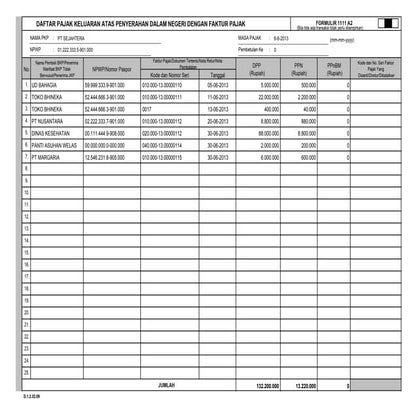 Formulir 1111 a2 | PDF