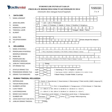 Formulir bidikmisi | DOC