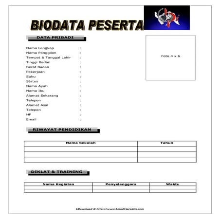 Formulir Peserta Reguler | PDF
