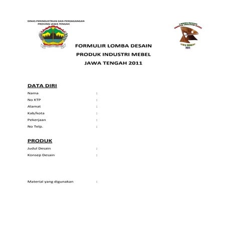 Formulir lomba desain | DOCX