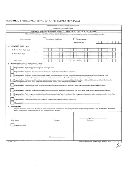 NPWP&NPPKP ::::: Formulir pemindahan wp per 2013 | PDF