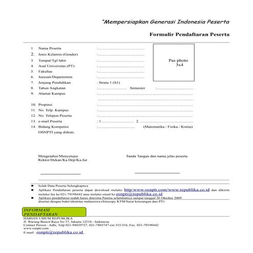 Formulir Pendaftaran | DOC