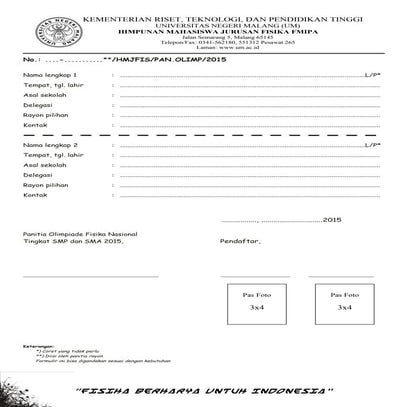 Formulir Pendaftaran Doc
