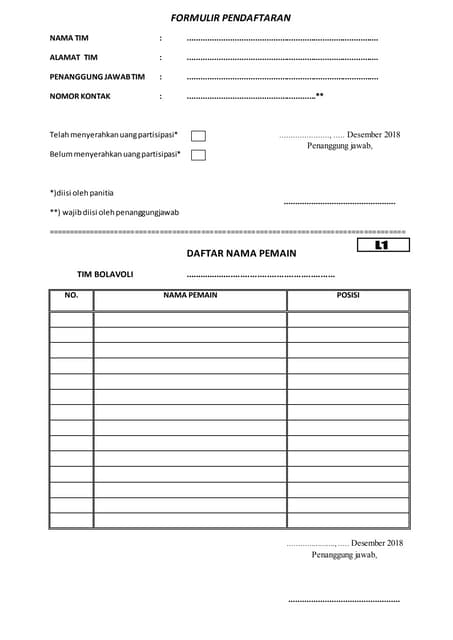 182488679 formulir-pendaftaran-voli-docx | DOCX