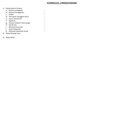 Formulir pendaftaran | DOCX