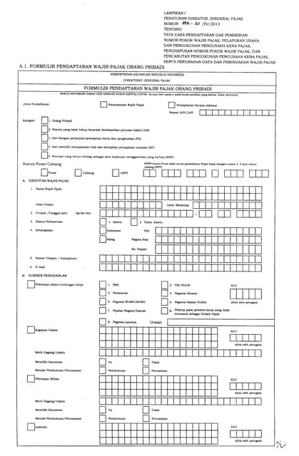 NPWP&NPPKP ::::: Formulir pemindahan wp per 2013 | PDF