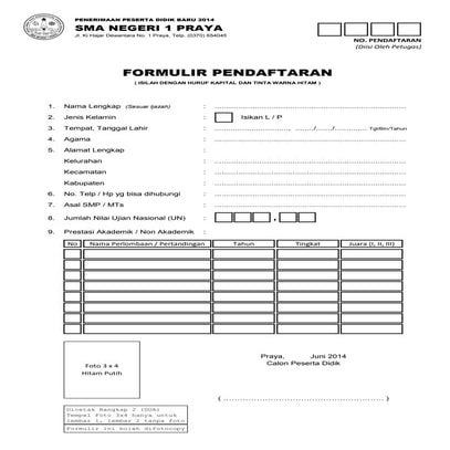 Formulir ppdb 2014 | PDF
