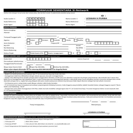 Formulir sementara | PDF