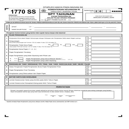 Formulir spt 1770 ss | PDF