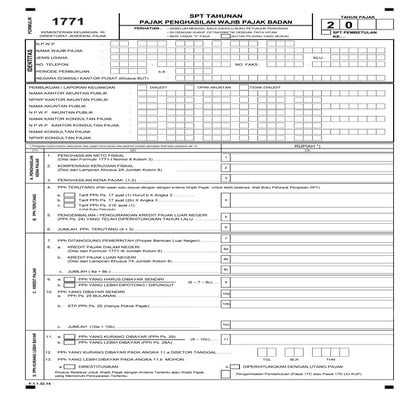 Formulir spt 1771 wp badan | PDF