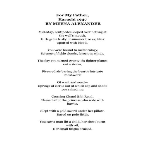 For My Father Karachi 1947 by Meena Alexander.docx