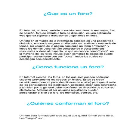 ¿Qué son los foros? | PPTX