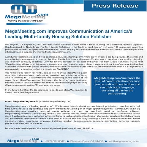 MegaMeeting.com Improves Communication at America’s Leading Multi ...