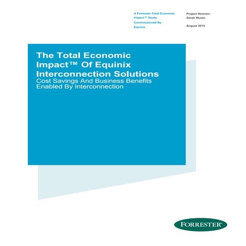 Forrester: Total Economic Impact Study - Interconnection | PDF | Cloud Computing | Internet