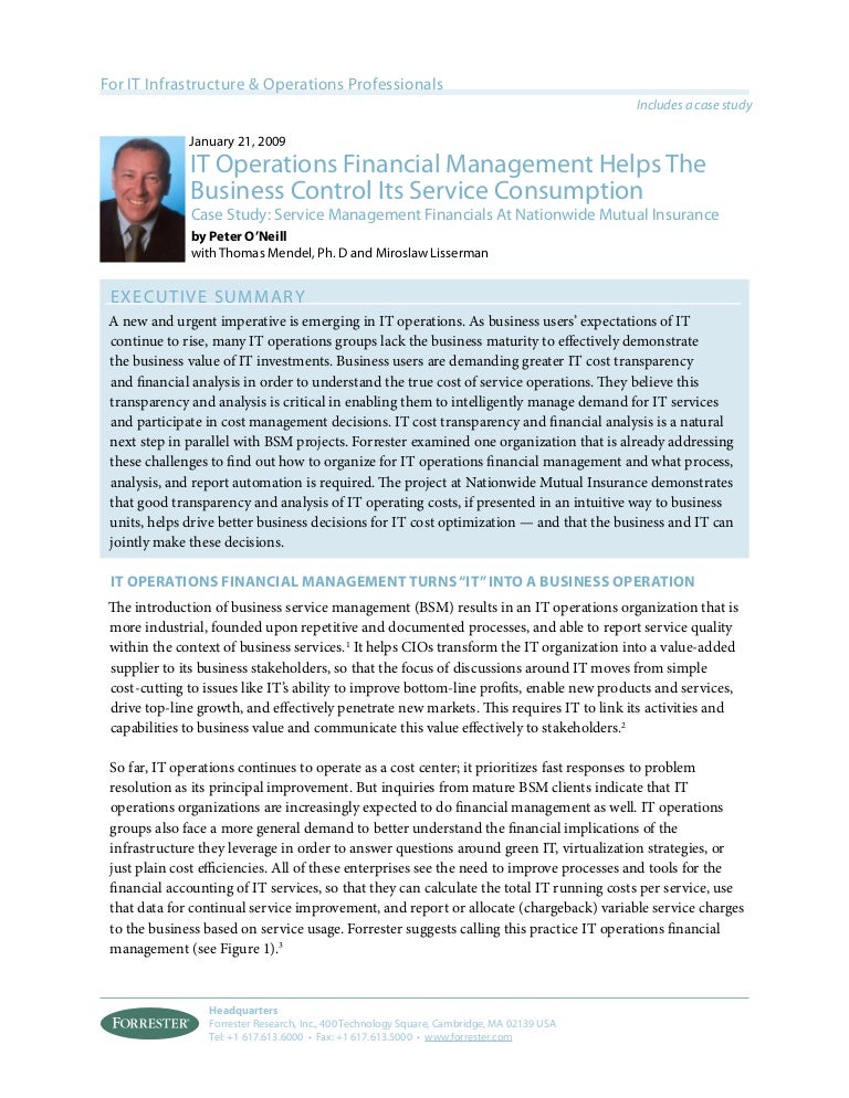 Forrester report Digital Fuel IT financial management case-study