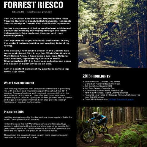 Forrest Riesco resume 2014 | PDF
