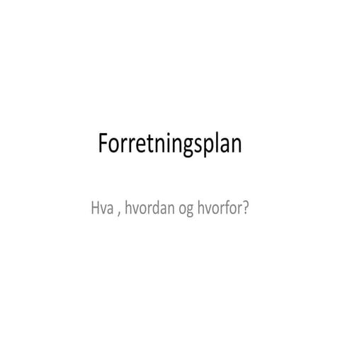 Forretningsplan | PPTX