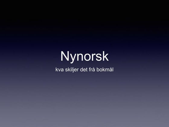 Introduksjon til nynorske verb | PPT