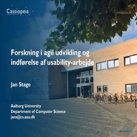 Metoder til usabilityevaluering af Jan Stage, AAU | PPT