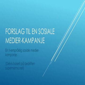 Forslag til en sosiale medier-kampanje | PPTX