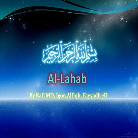 Al - Lahab | PPTX