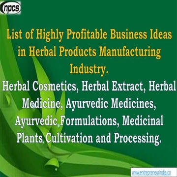 List of Highly Profitable Business Ideas in Herbal Products ...