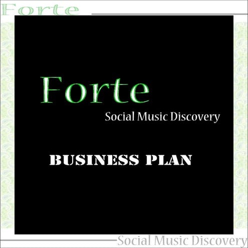 Forte Business Plan | DOC | Digital Audio | Computer Software and ...
