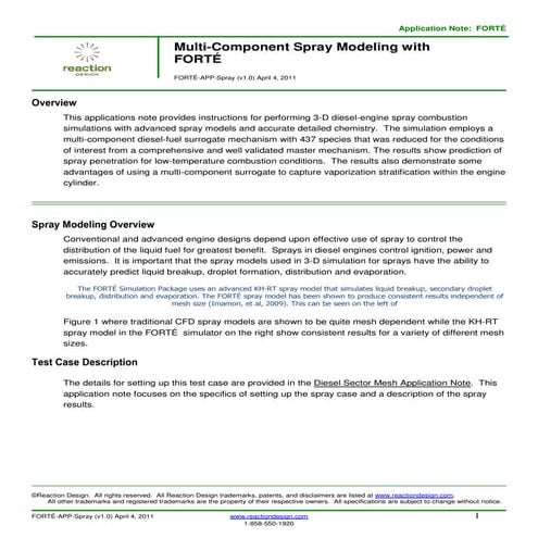 Multi-Component Spray Modeling with FORTÉ | PDF