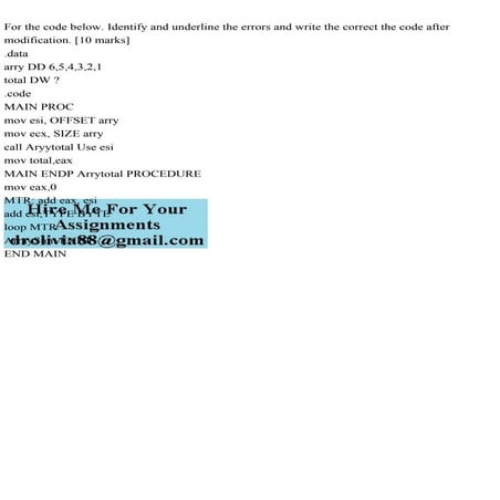 For The Code Below Identify And Underline The Errors And Write The Pdf