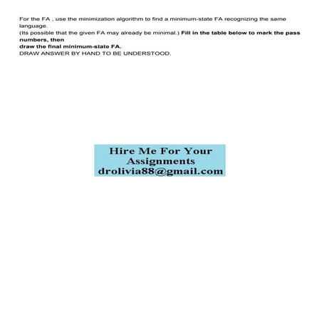 For The Fa Use The Minimization Algorithm To Find A Minimupdf