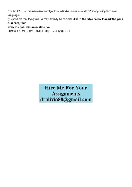 For The Fa Use The Minimization Algorithm To Find A Minimupdf