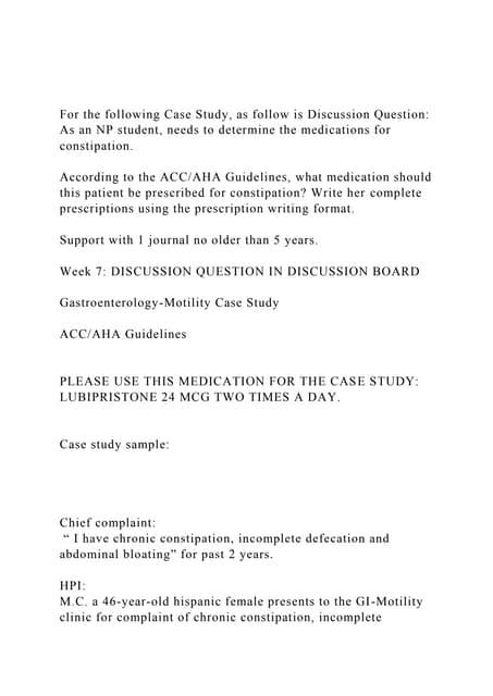 CASE STUDY #2 Chief Complaint I have pain in my belly”.docx