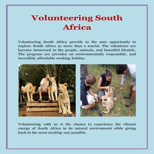 Volunteering south africa - For theloveofwildlife | DOCX