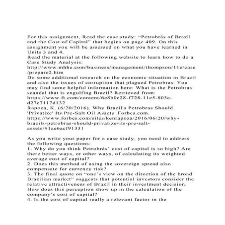 For this assignment, Read the case study Petrobrás of Brazil .docx