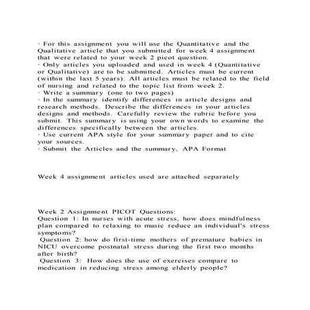 · For this assignment you will use the Quantitative and the Qualit | DOCX