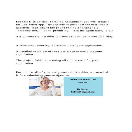 For this fifth Critical Thinking Assignment you will create a fo.docx