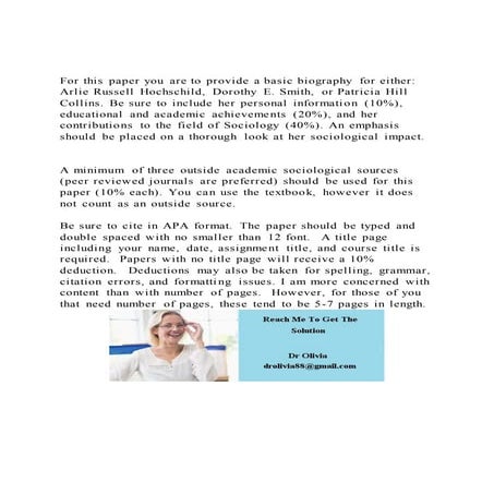 For this paper you are to provide a basic biography for either | PDF