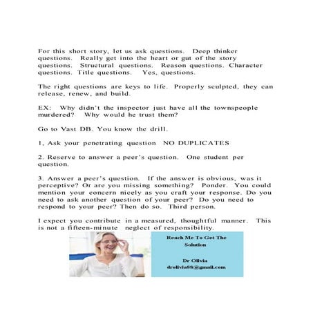 For this short story, let us ask questions. deep thinker questi | DOCX