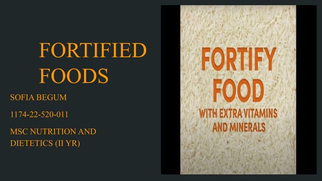 FOOD FORTIFICATION | PPTX
